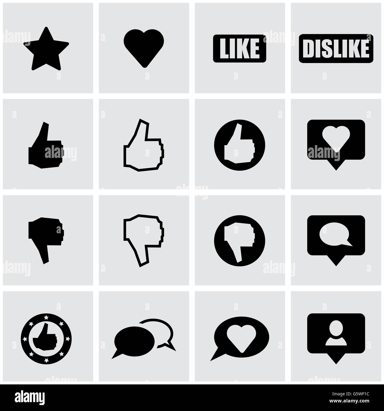 Vector black like icon set Stock Vector Image & Art - Alamy