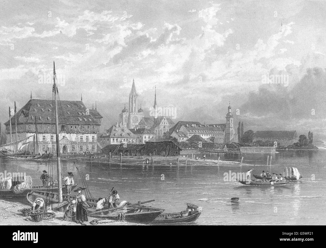 GERMANY: Council Hall at Constanz. (Roberts), antique print c1872 Stock ...