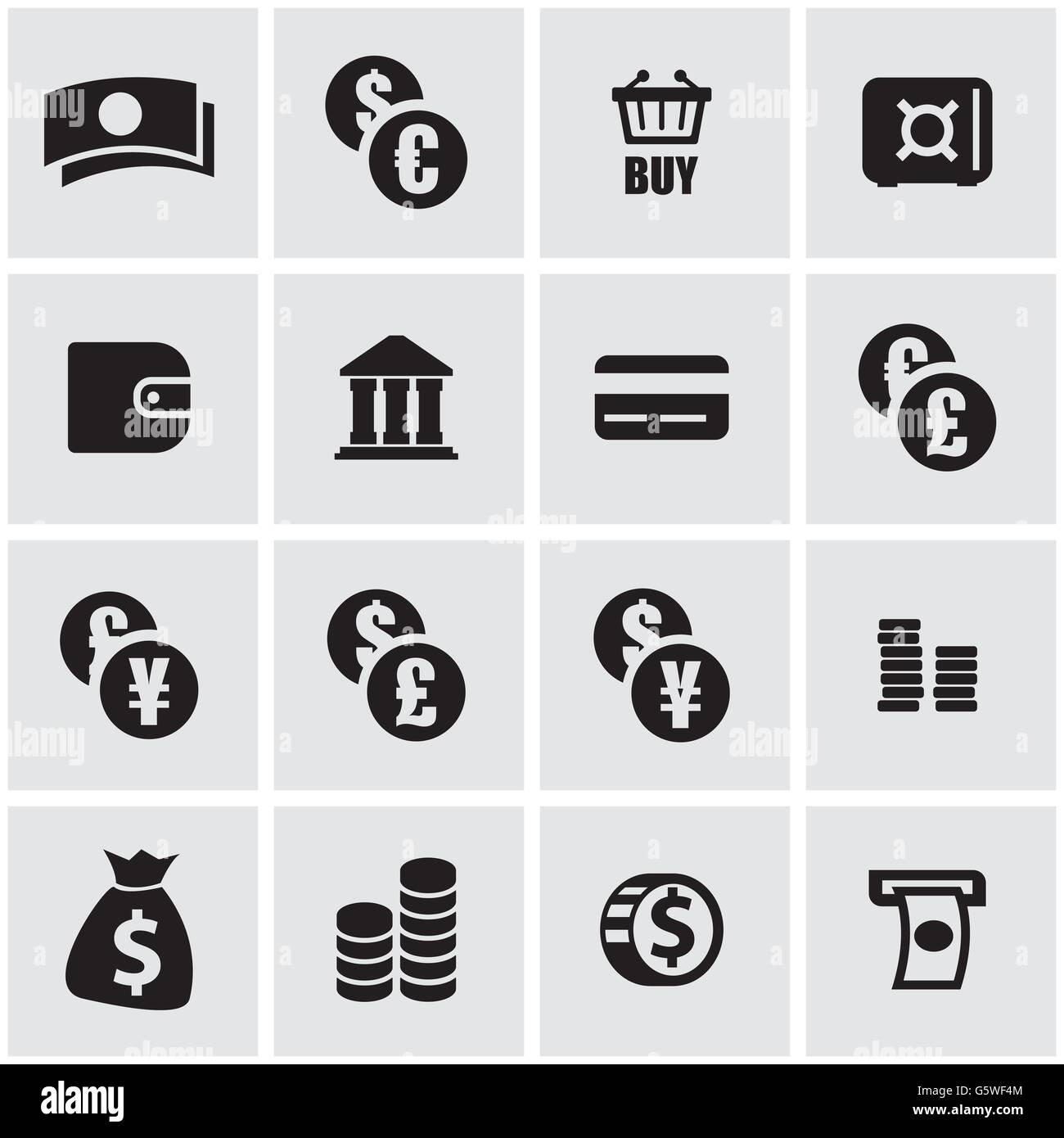 Vector black money icon set Stock Vector Image & Art - Alamy