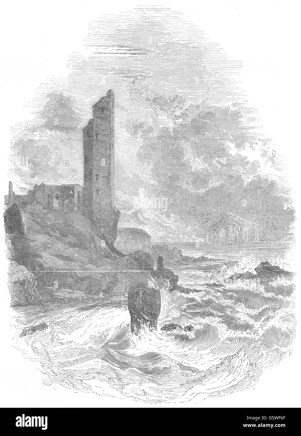 SCOTLAND: Dunure Castle, antique print 1850 Stock Photo - Alamy