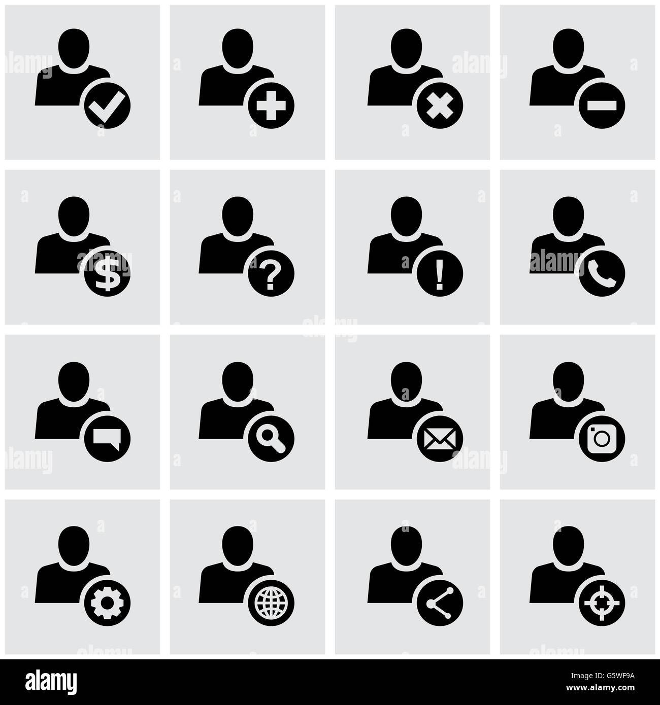 Vector black people icon set Stock Vector Image & Art - Alamy