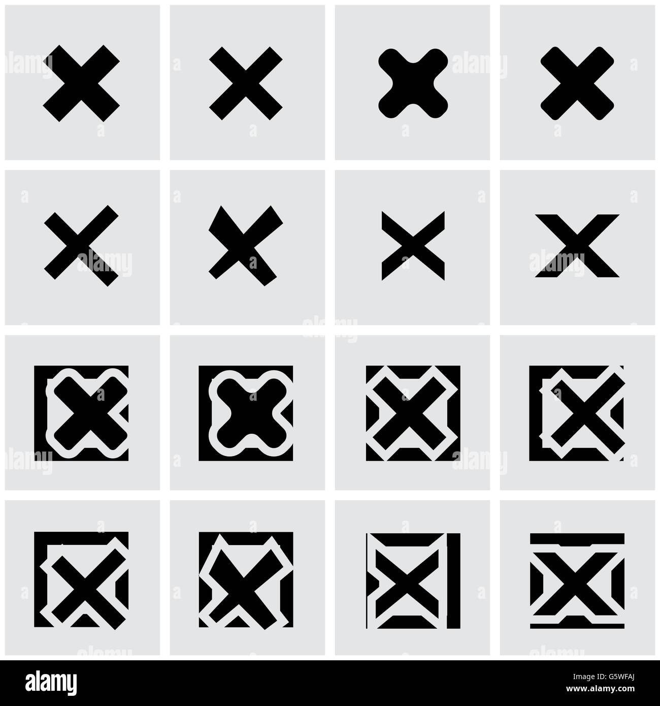 Vector black rejected icon set Stock Vector Image & Art - Alamy