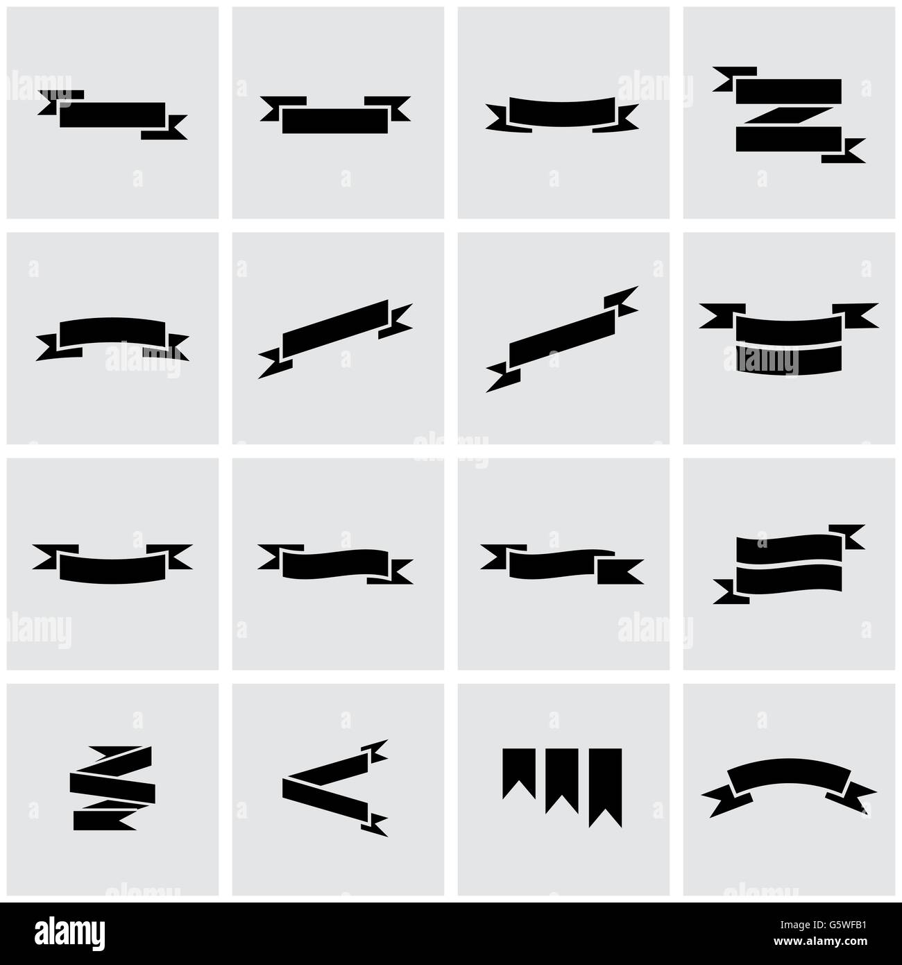 Vector black ribbon icon set Stock Vector Image & Art - Alamy