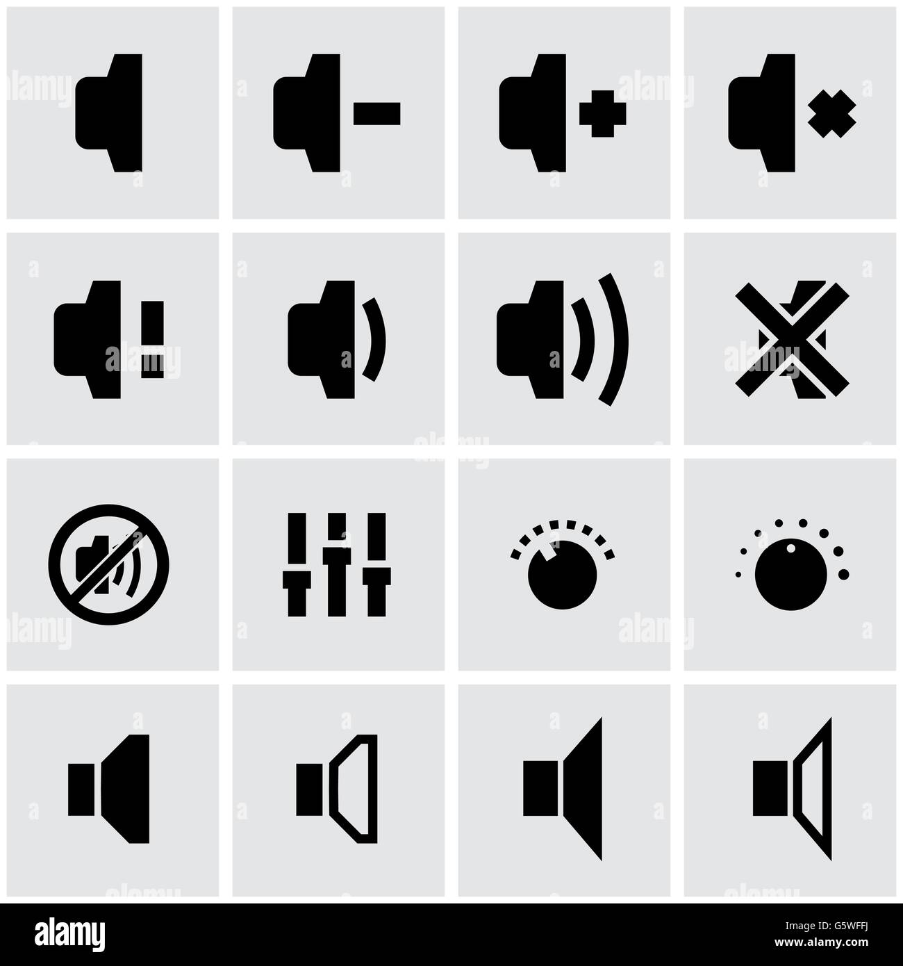 Vector black speaker icon set Stock Vector Image & Art - Alamy