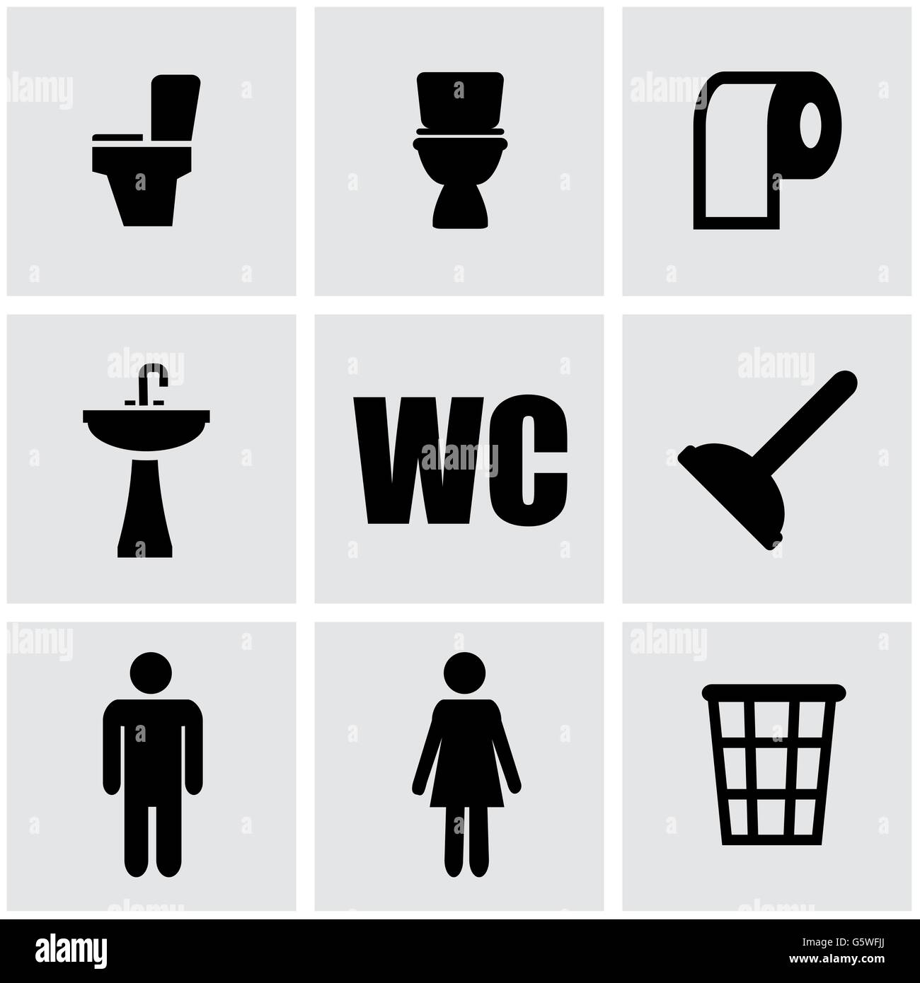 Vector black toilet icon set Stock Vector Image & Art - Alamy