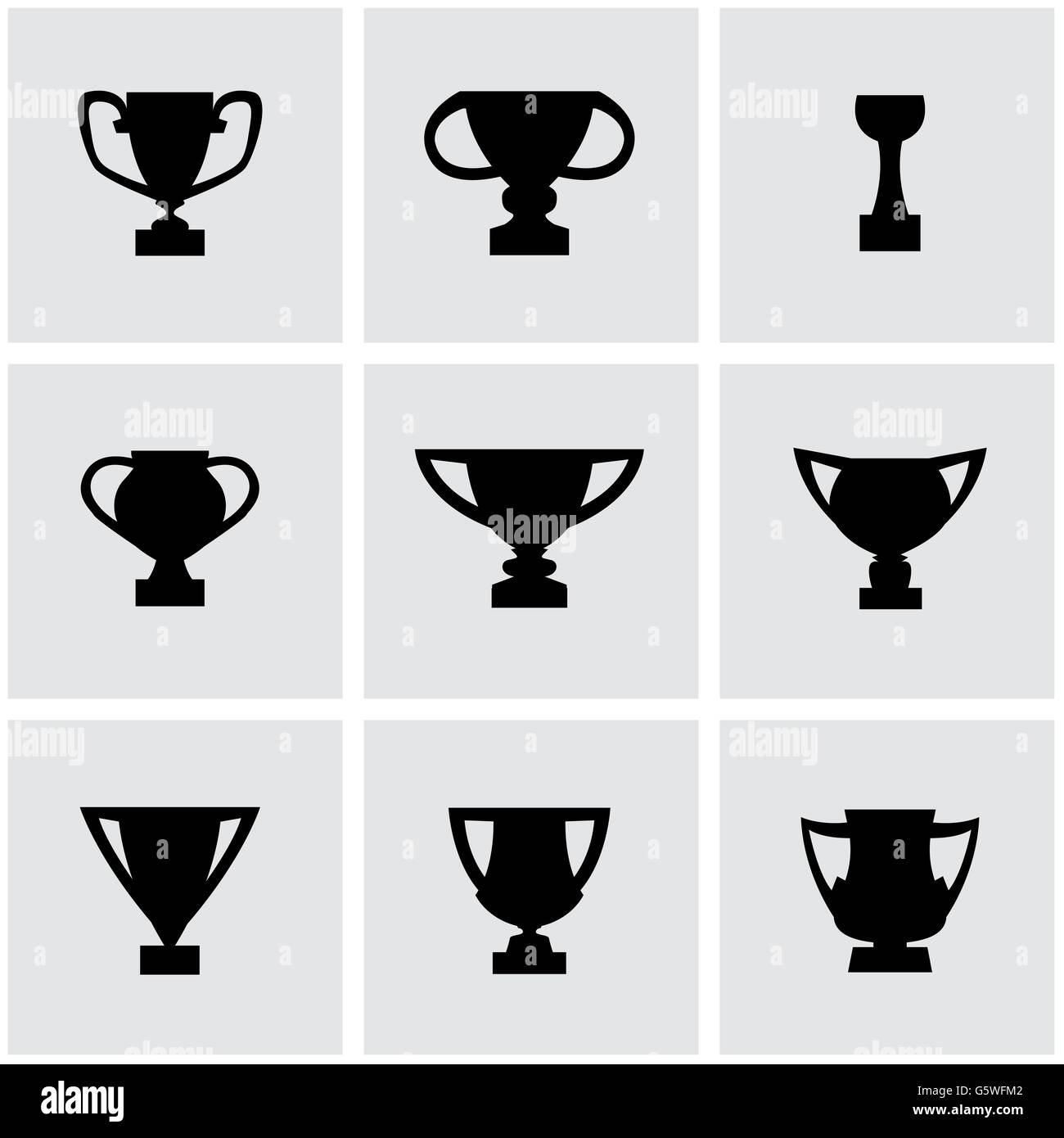 Vector black trophy icon set Stock Vector Image & Art - Alamy
