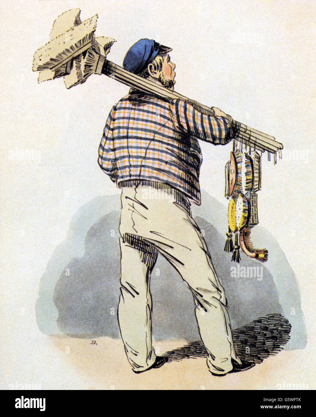 people, profession, brush-maker, after drawing, by Franz Burchard ...