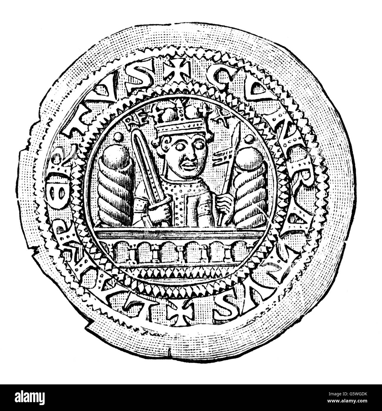 Kings crown and scepter Black and White Stock Photos & Images - Alamy