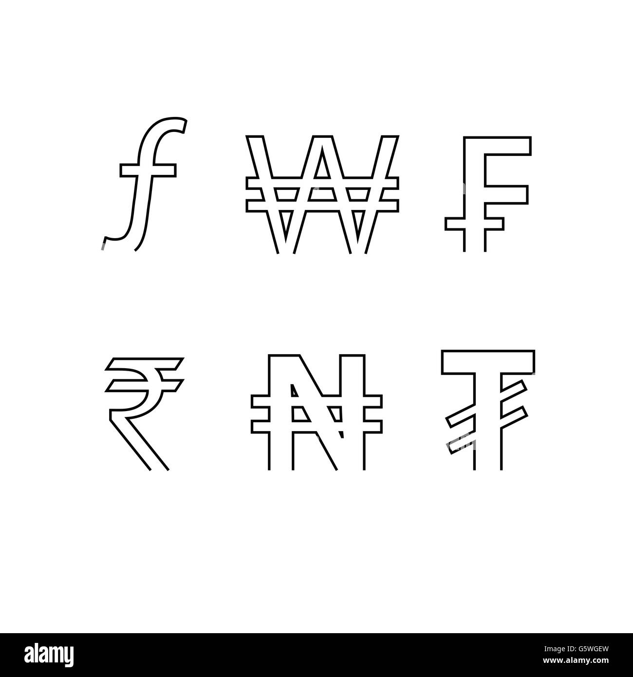 Set of abstract line currency symbols Stock Vector Image & Art - Alamy