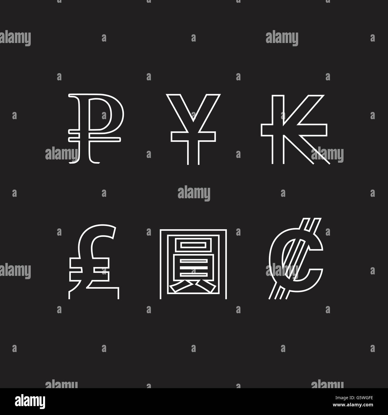 Set of abstract line currency symbols Stock Vector Image & Art - Alamy