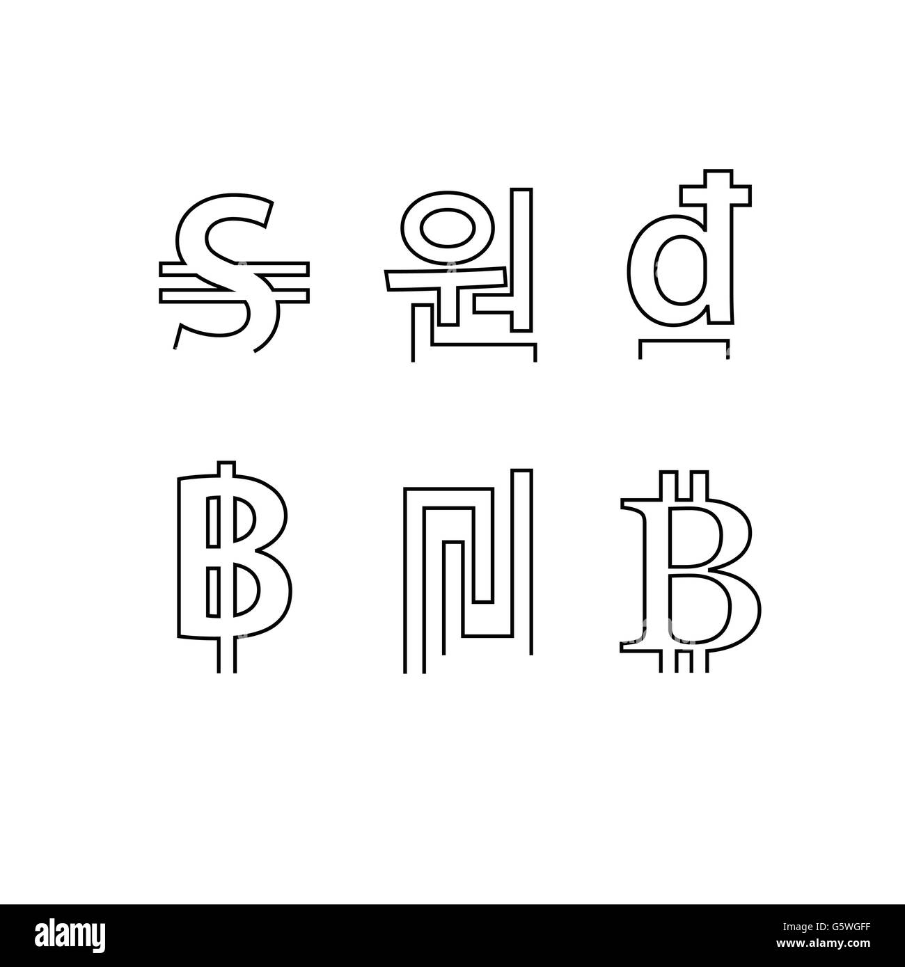 Set of abstract line currency symbols Stock Vector Image & Art - Alamy