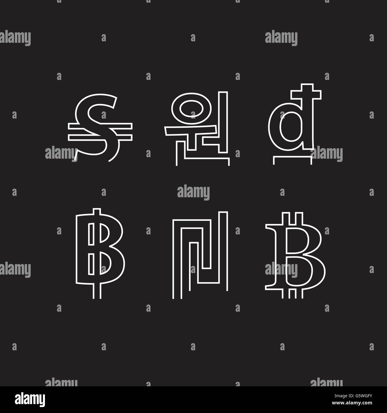 Set of abstract line currency symbols Stock Vector Image & Art - Alamy