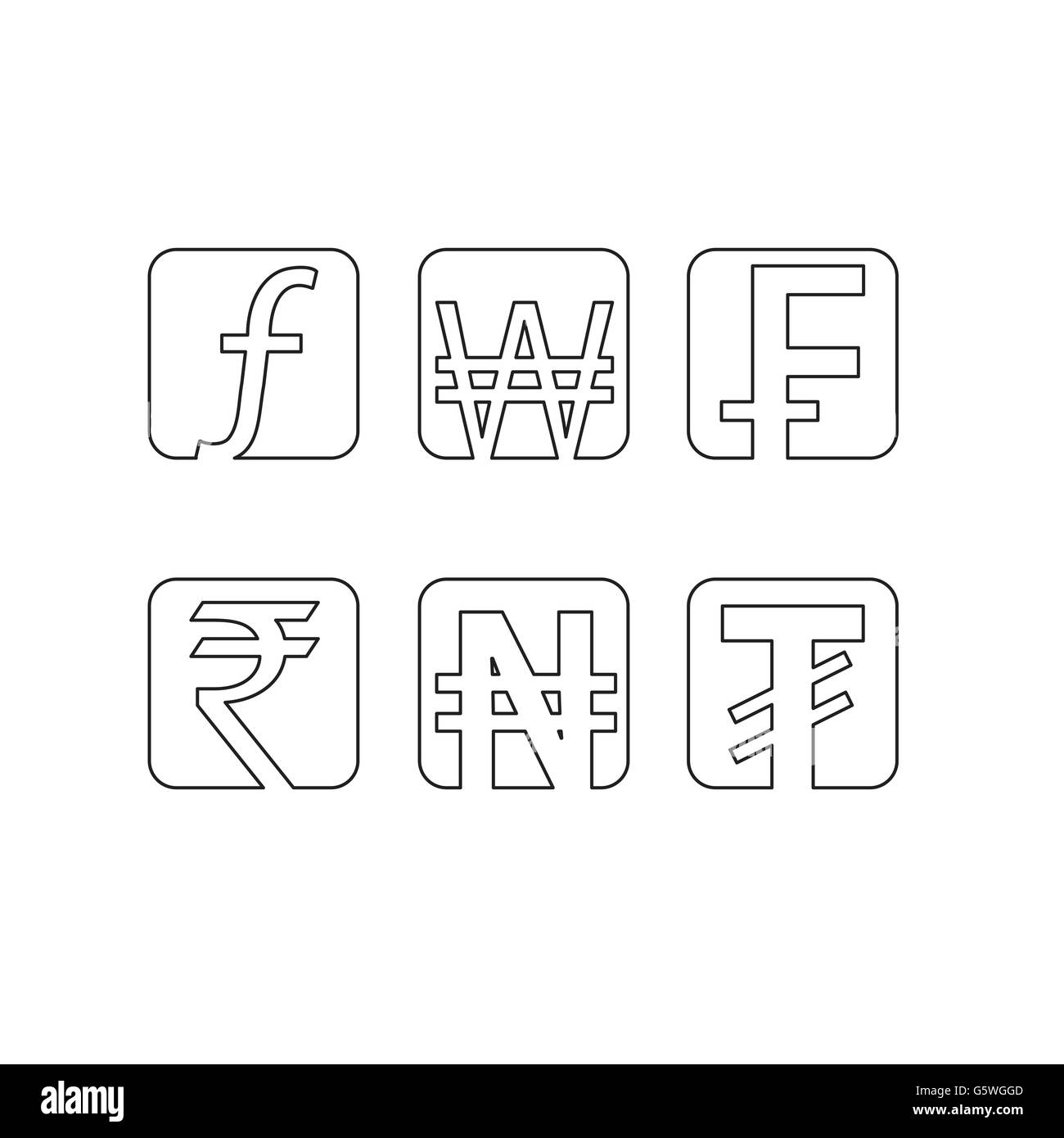 Set of abstract line currency symbols Stock Vector Image & Art - Alamy