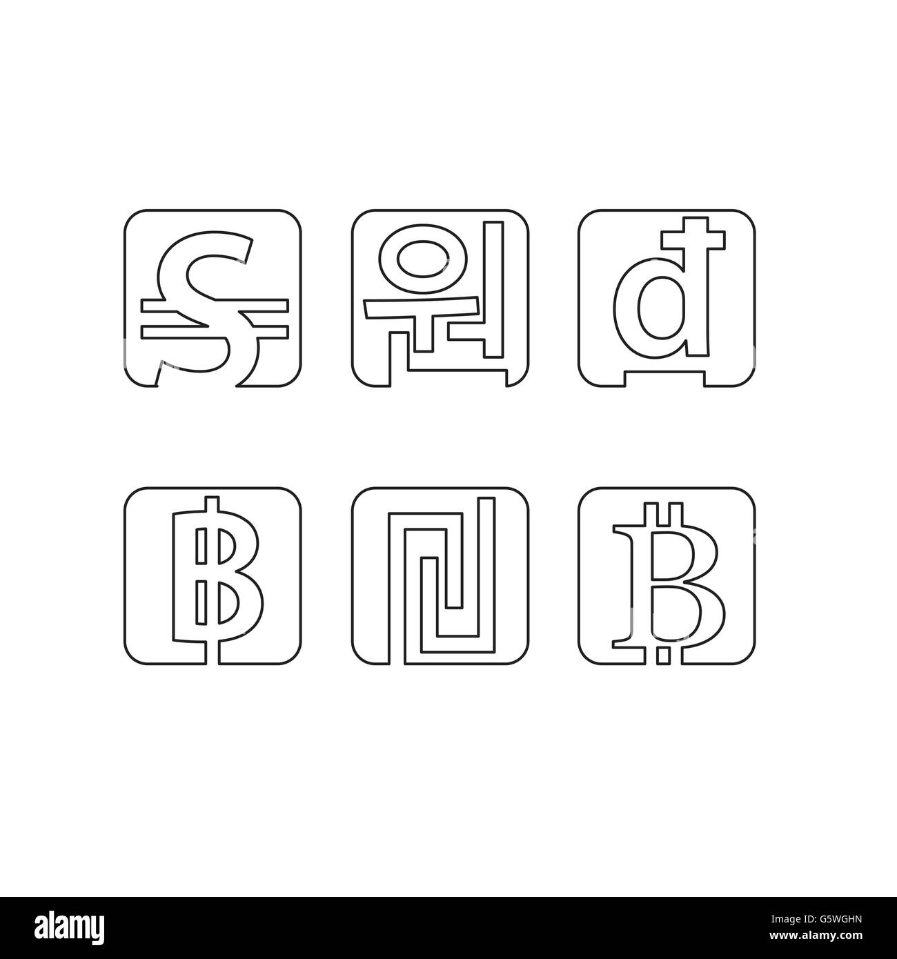 Set of abstract line currency symbols Stock Vector Image & Art - Alamy