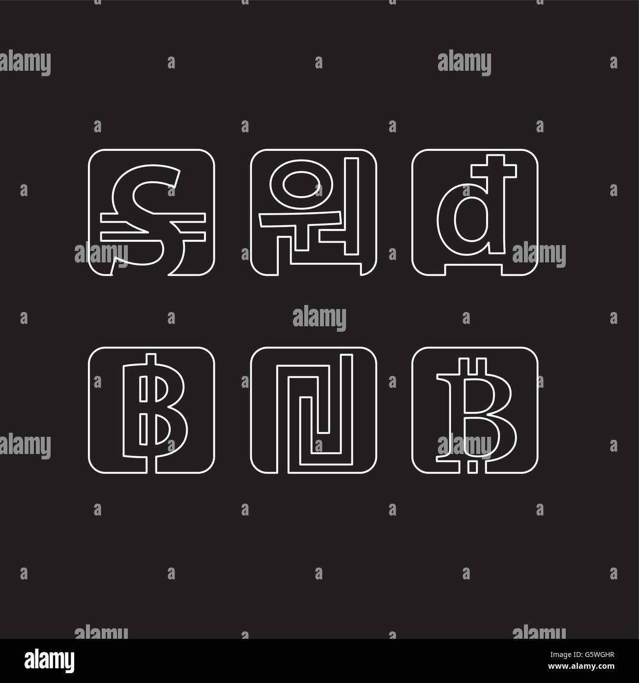 Set of abstract line currency symbols Stock Vector Image & Art - Alamy