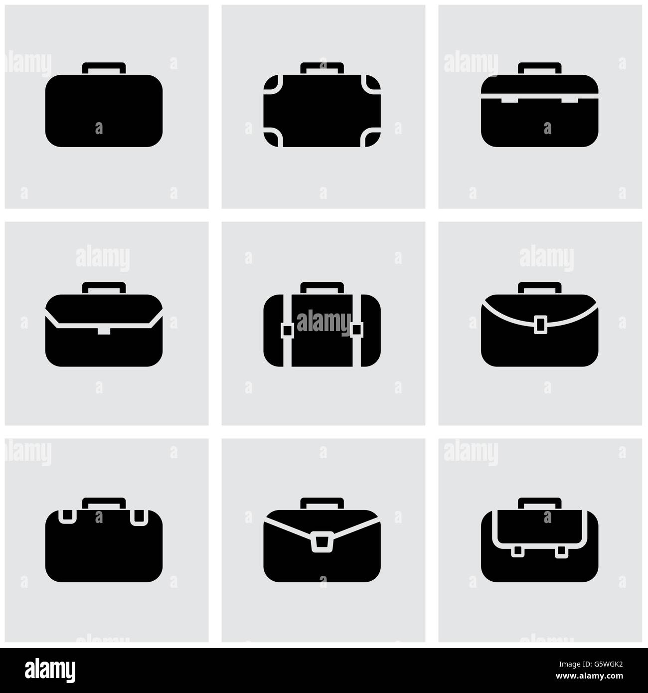 Vector black briefcase icon set Stock Vector Image & Art - Alamy