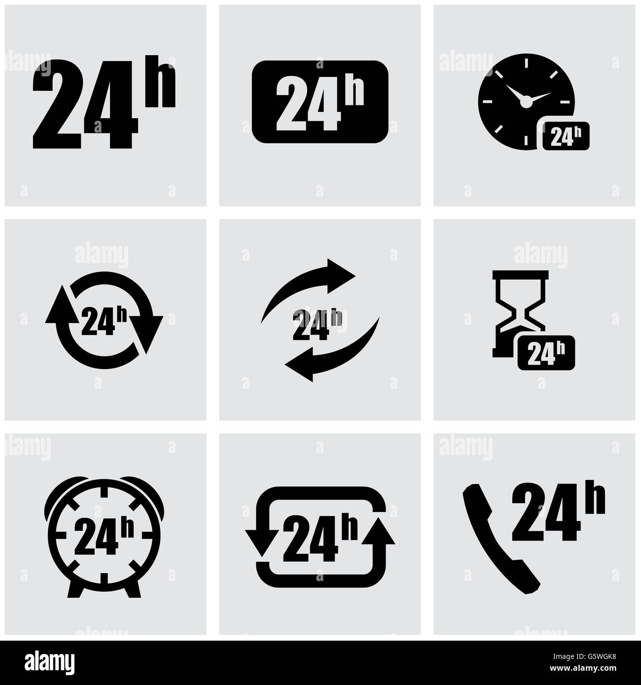24 hours time clock face Stock Vector Images - Alamy