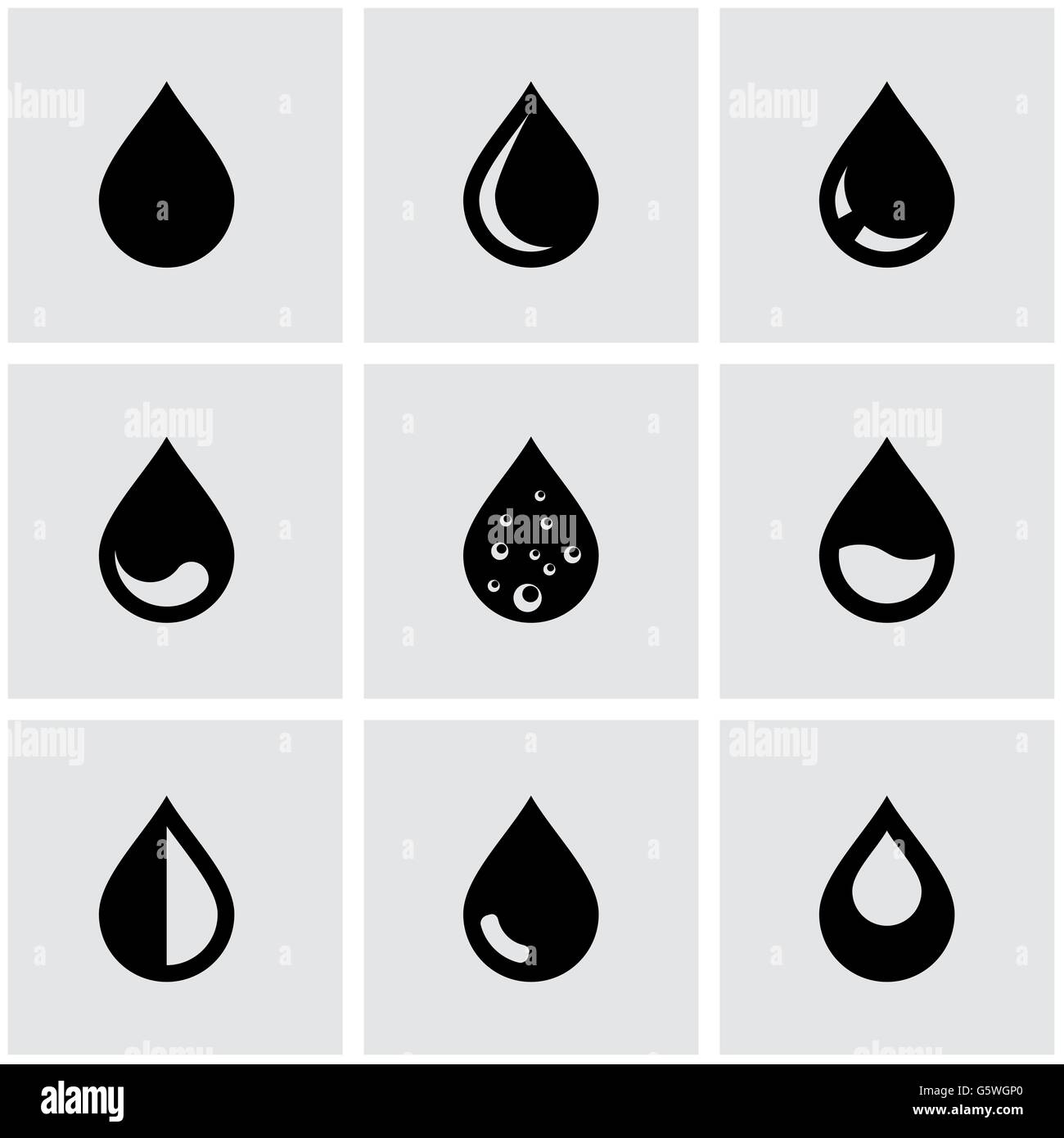 Vector black drop icon set Stock Vector Image & Art - Alamy