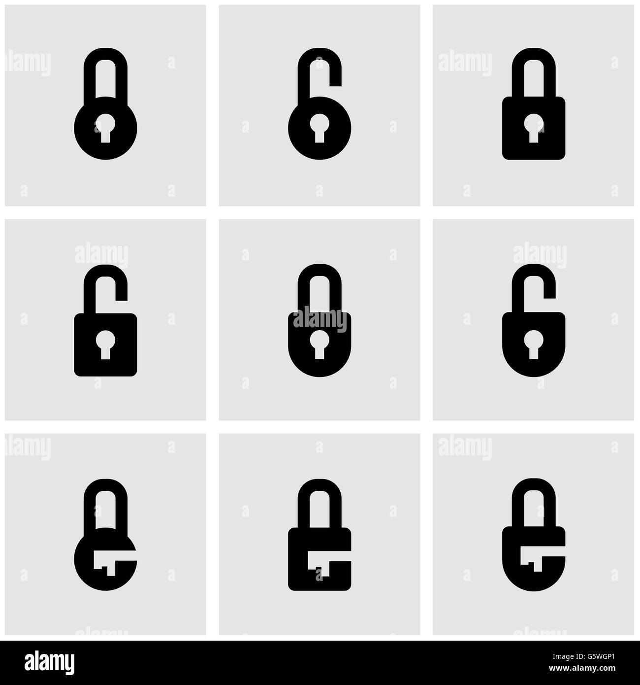 Vector black locks icon set Stock Vector Image & Art - Alamy