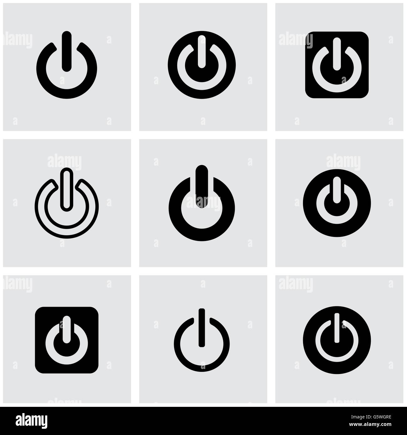 Vector black shut down icon set Stock Vector Image & Art - Alamy