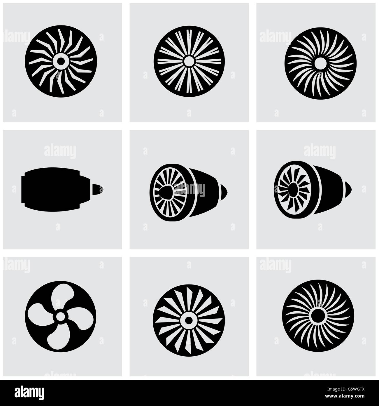 Vector black turbines icon set Stock Vector Image & Art - Alamy