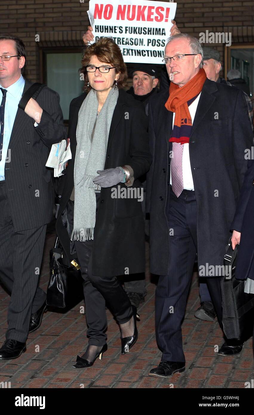 Vicky Pryce (centre) leaves Southwark Crown Court, London, as the jury ...