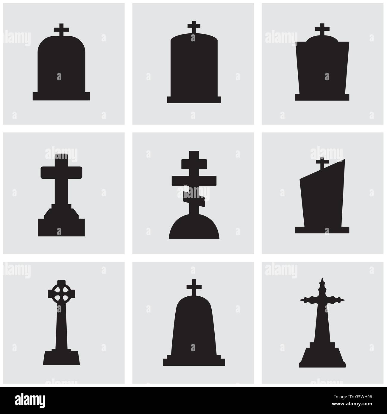 Vector black gravestone icon set Stock Vector Image & Art - Alamy