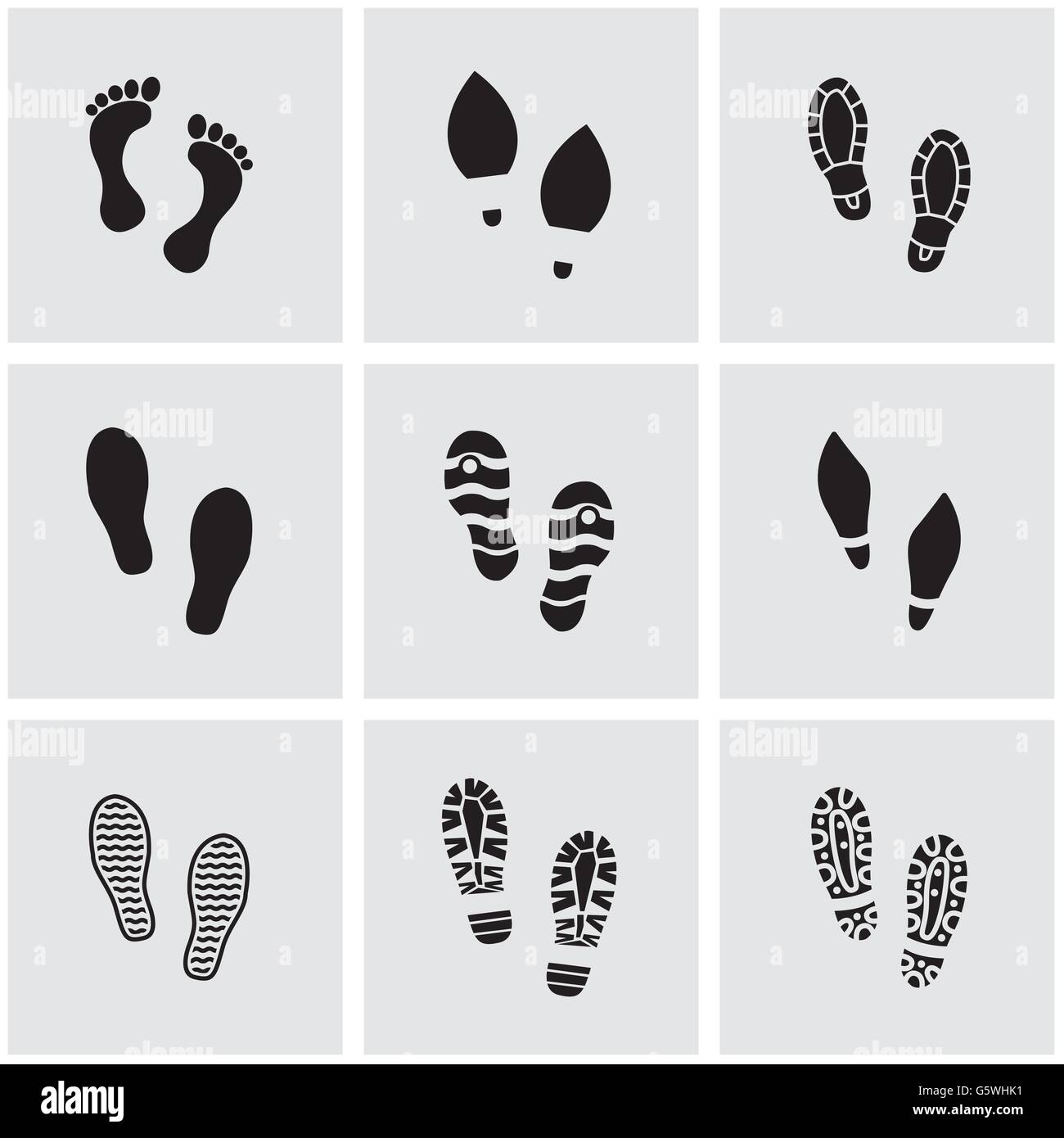 Foot print icon black Stock Vector Images - Alamy
