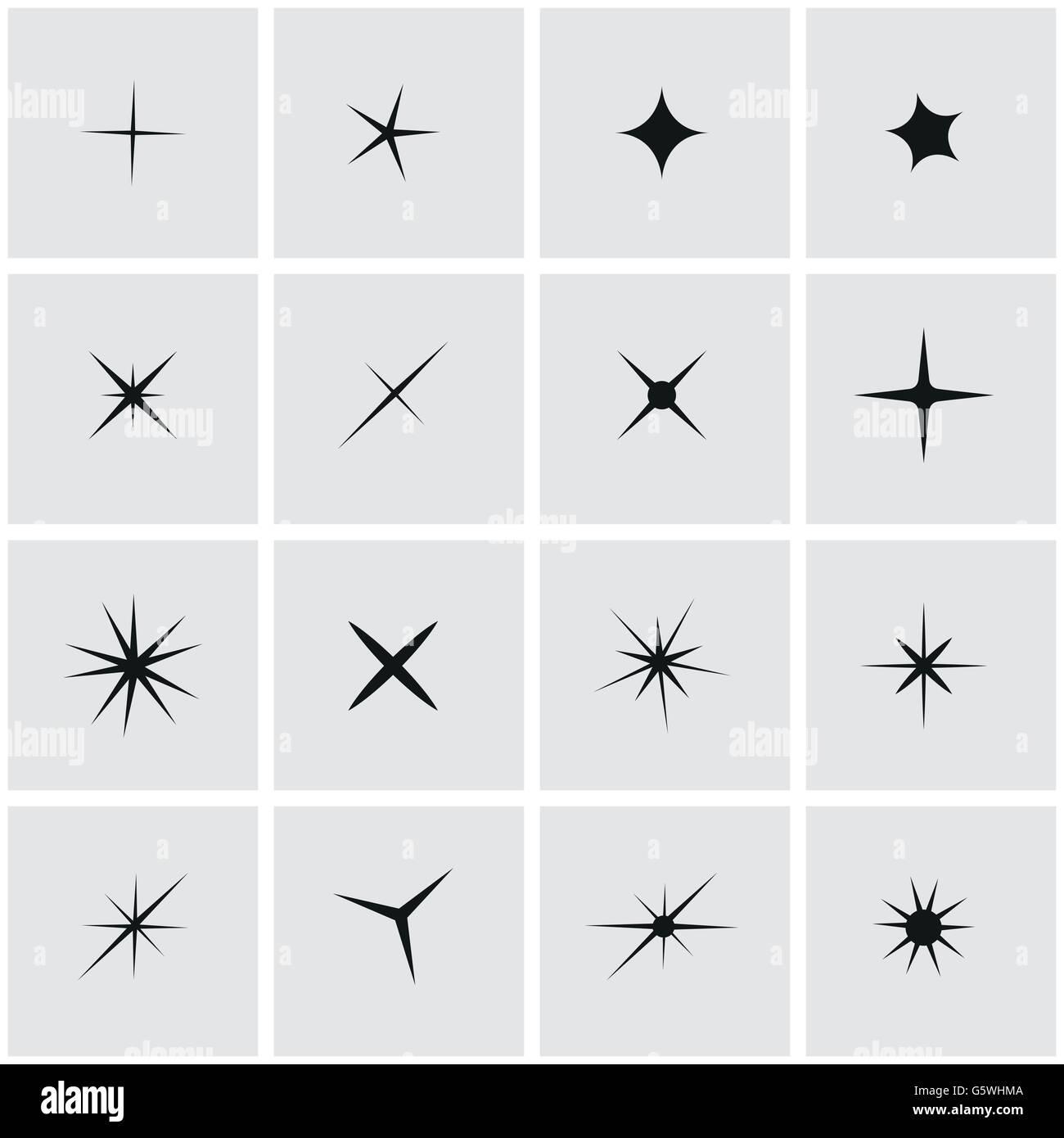 Vector black sparkles icon set Stock Vector Image & Art - Alamy