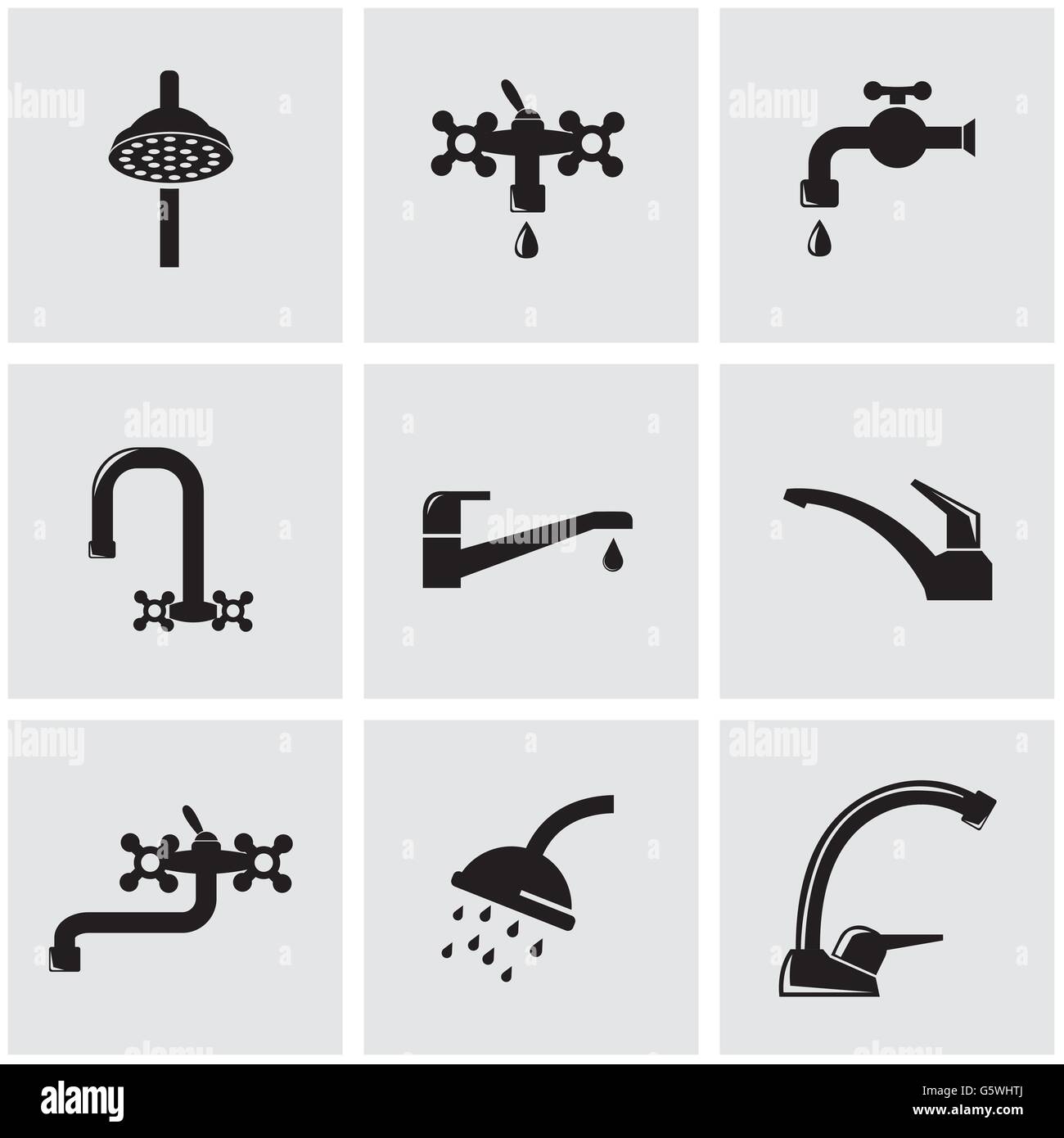 Vector black water tap icon set Stock Vector Image & Art - Alamy