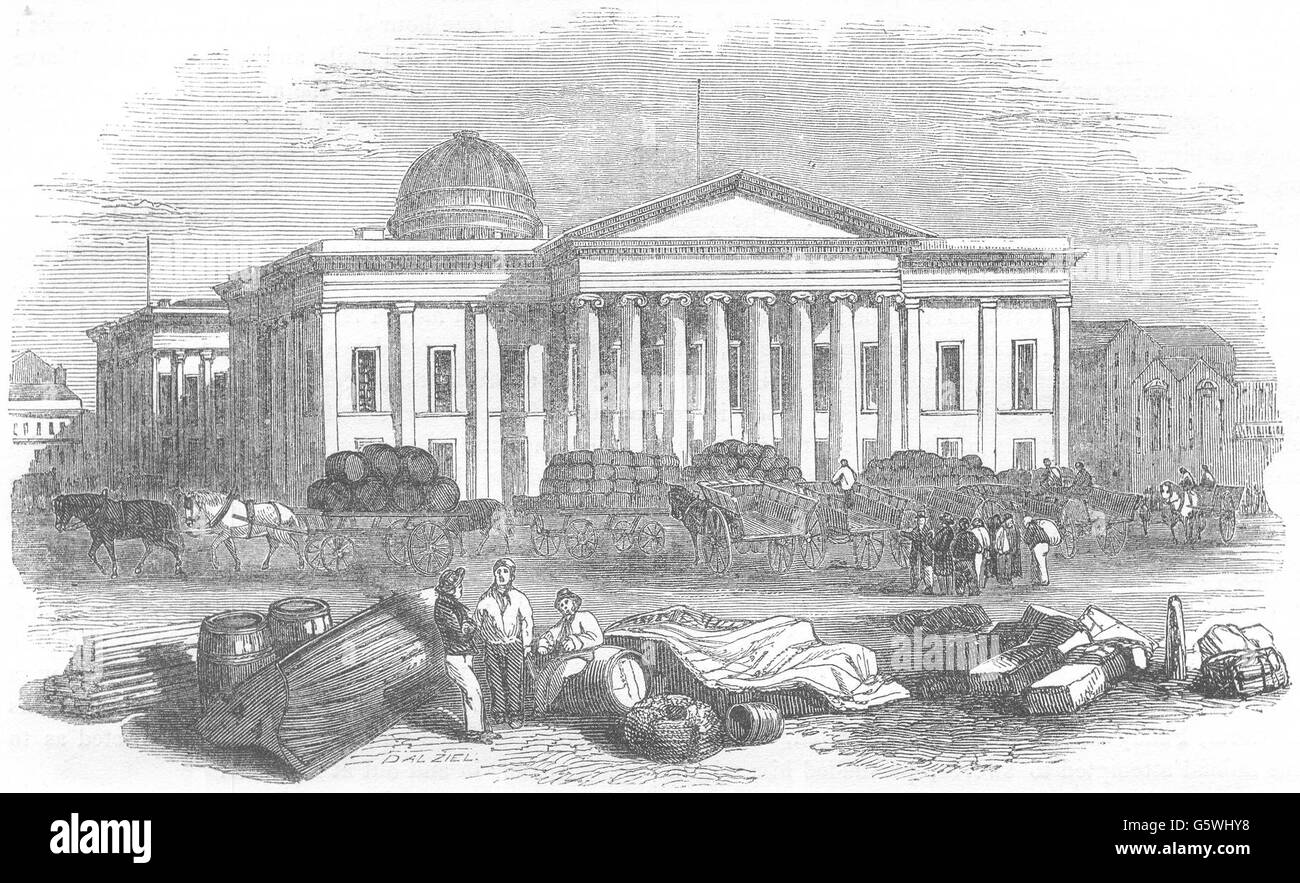 LIVERPOOL: The Custom House and Post Office, antique print 1850 Stock ...