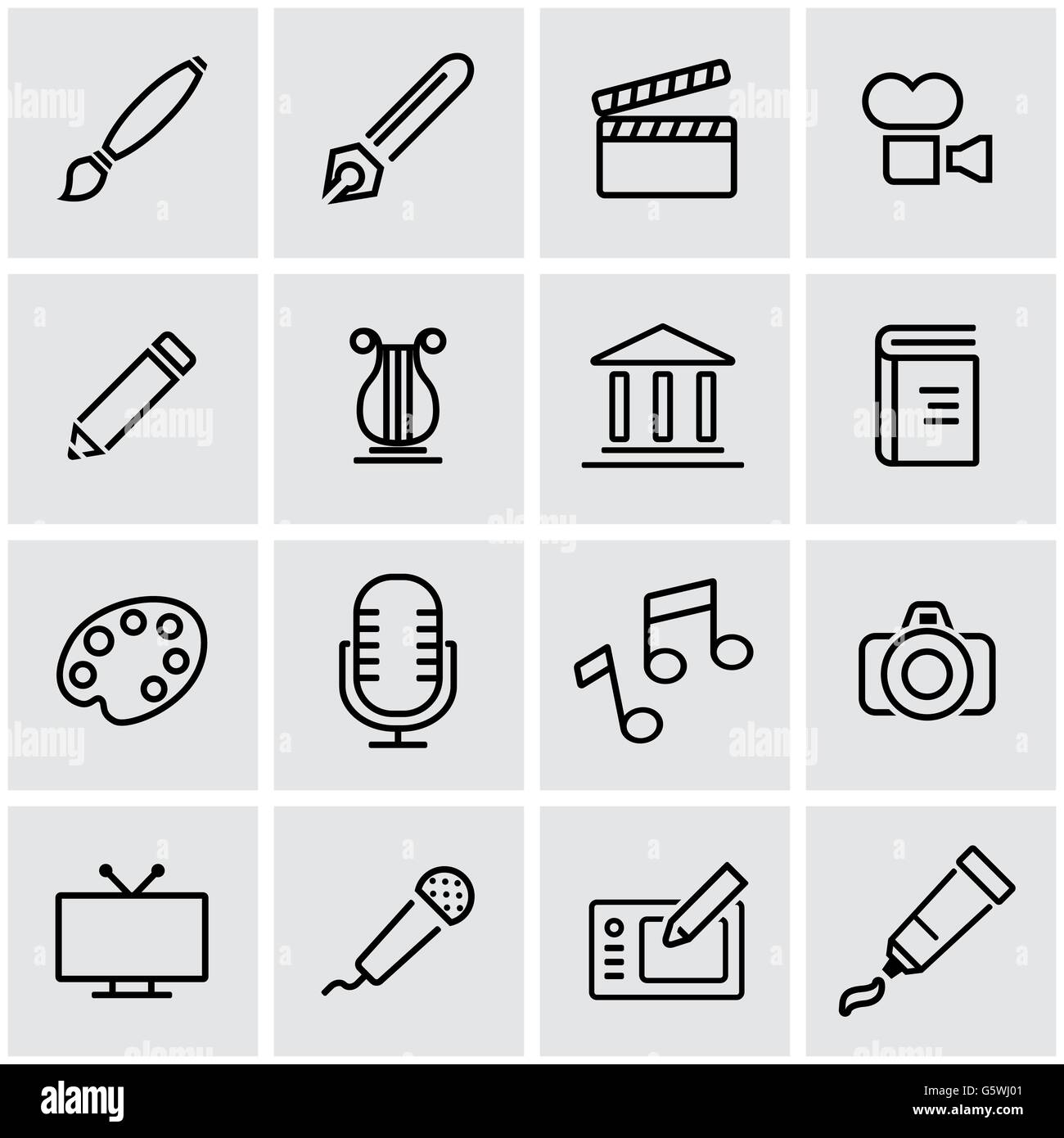 Vector line art icon set Stock Vector Image & Art - Alamy