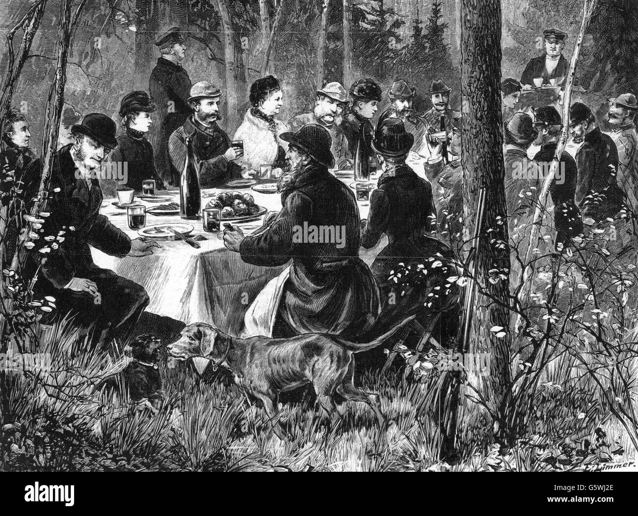 19th century free breakfast drawing hi-res stock photography and images ...