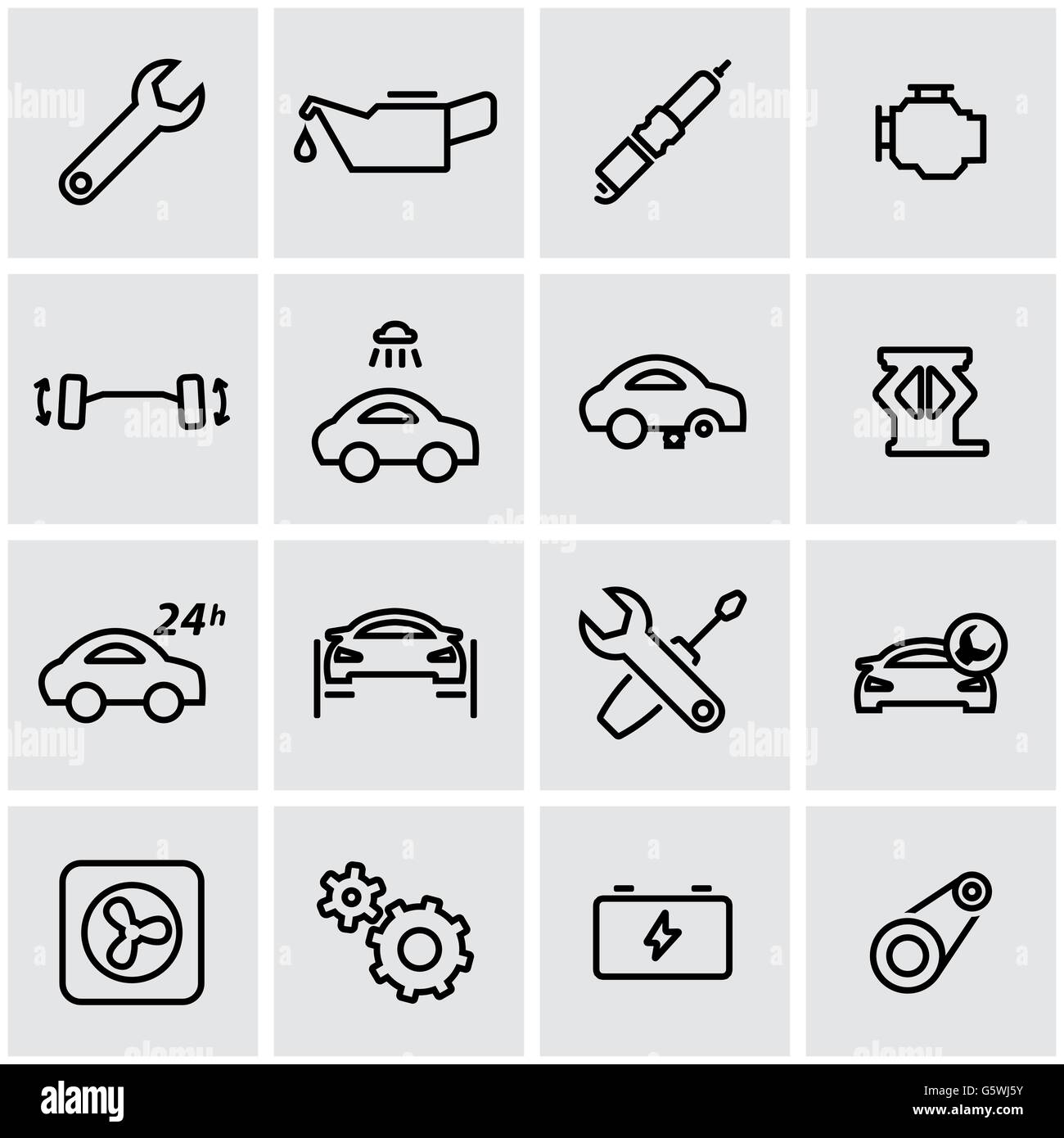 Vector line car service icon set Stock Vector Image & Art - Alamy