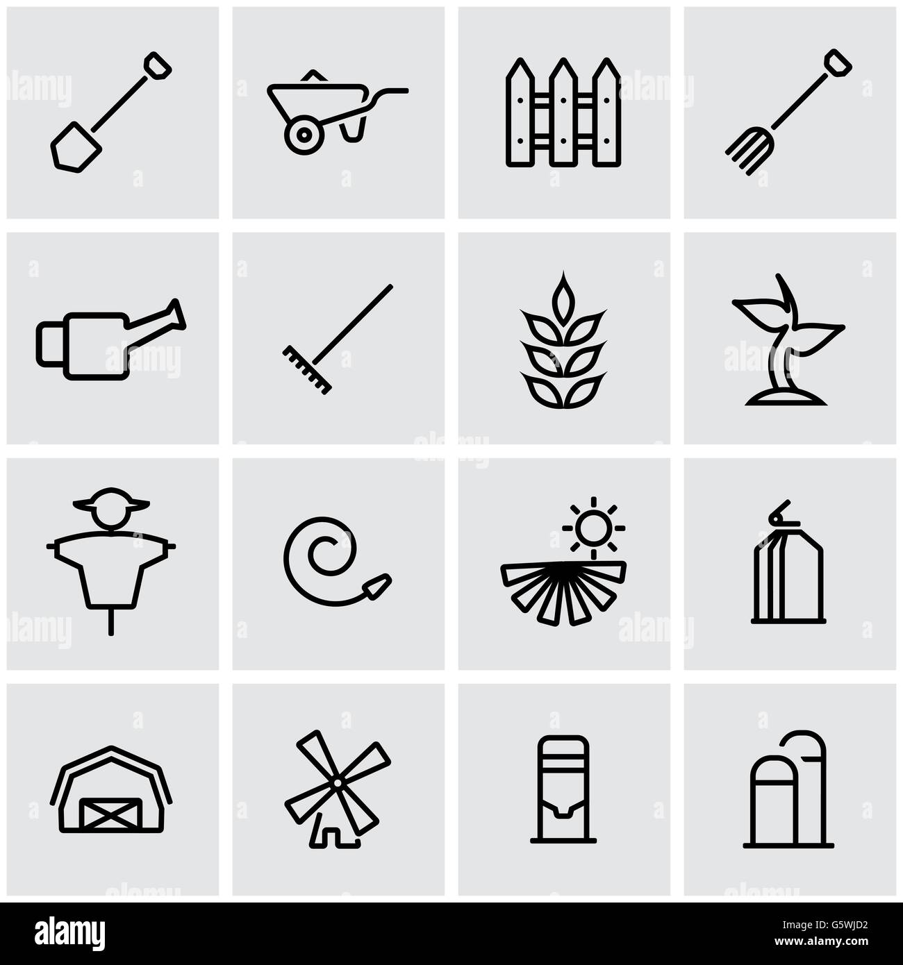 Vector line farming icon set Stock Vector Image & Art - Alamy