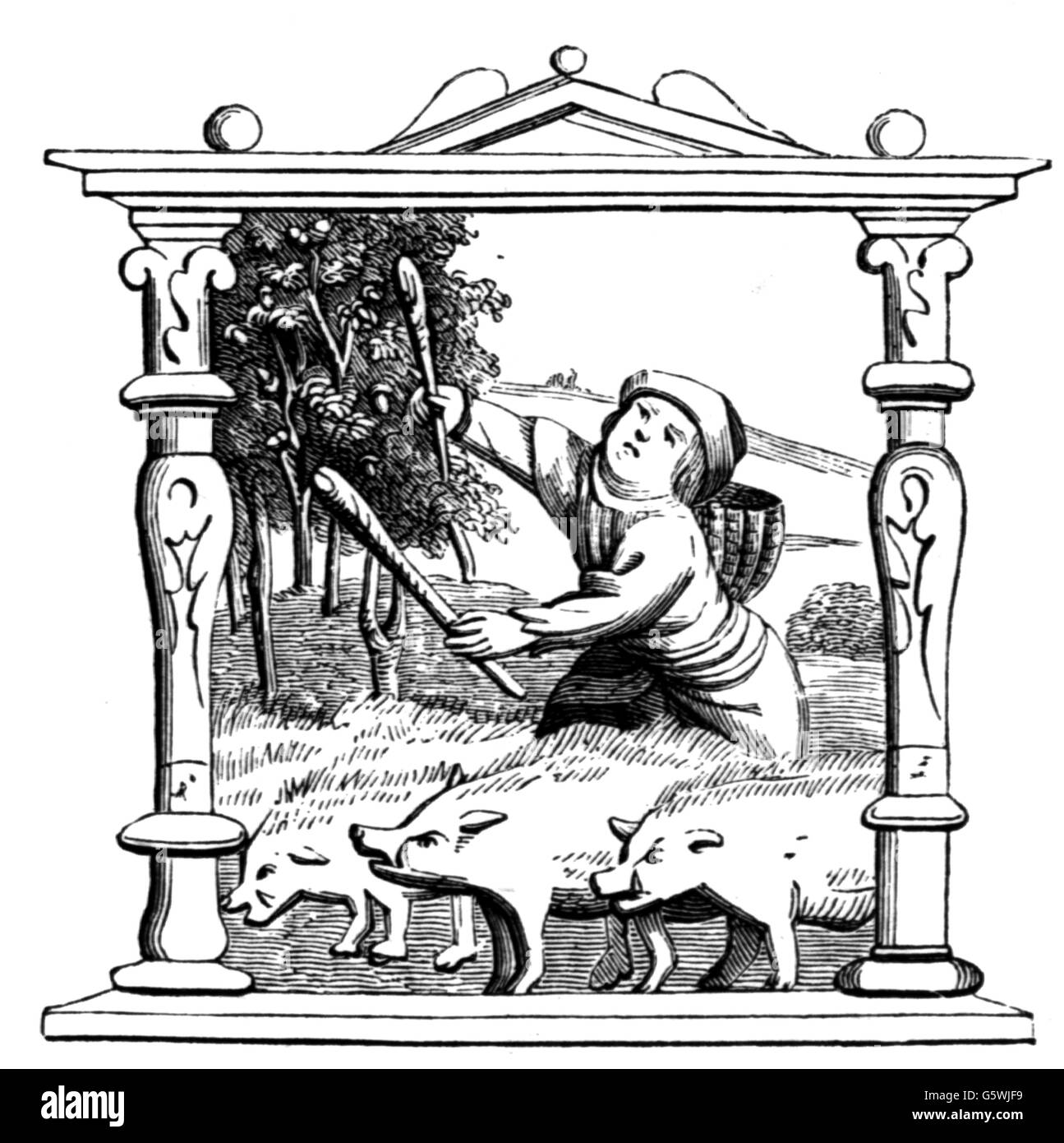 Agriculture husbandry herdsman Black and White Stock Photos & Images ...