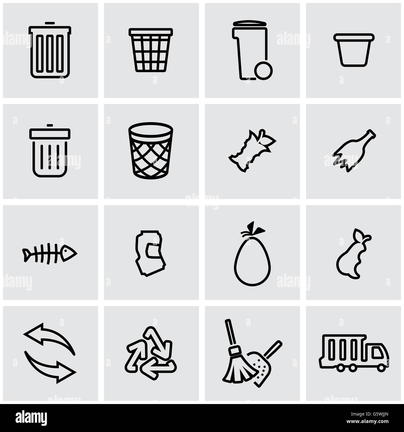 Garbage line icon concept Stock Vector Images - Alamy