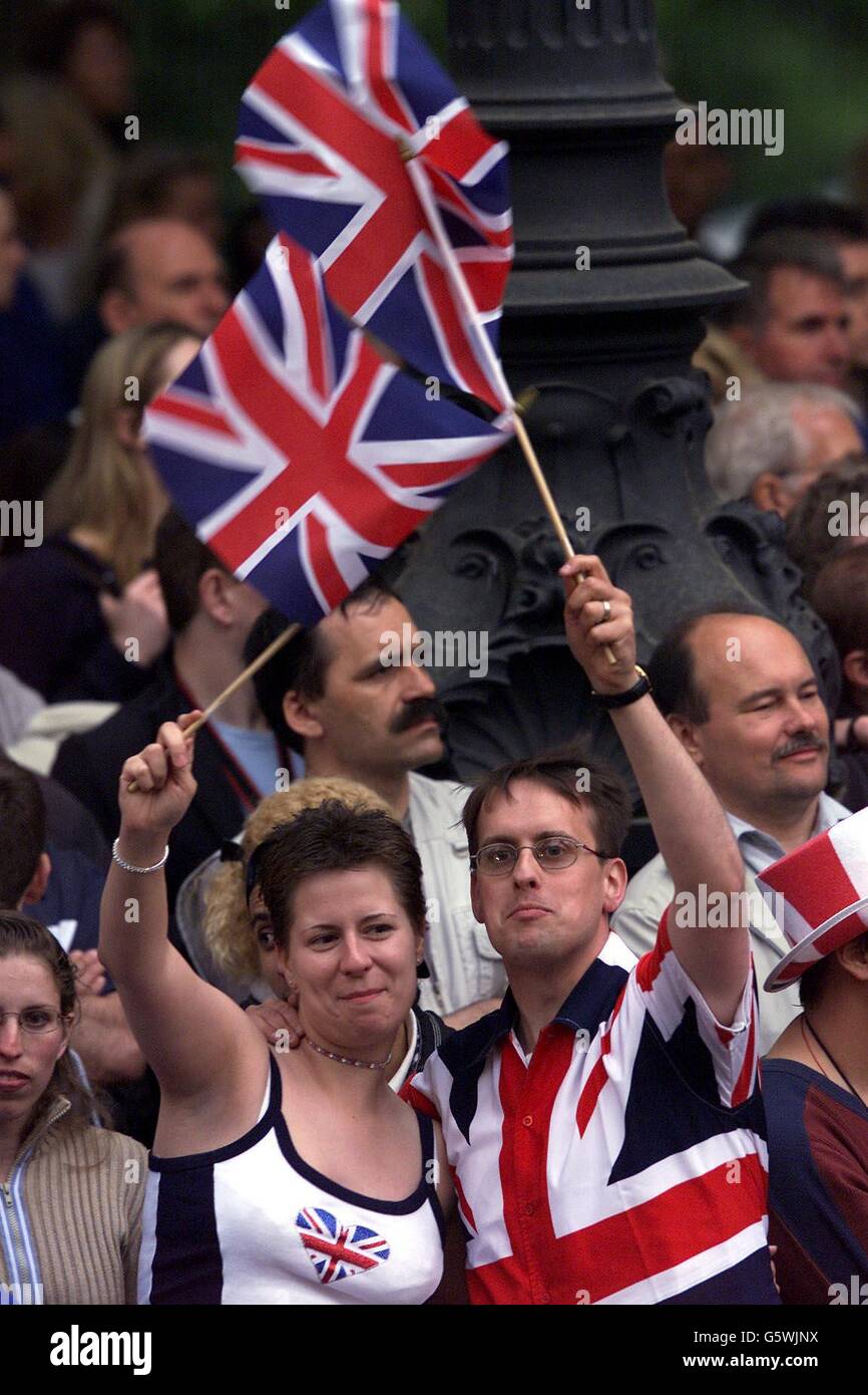 Crowds during the concert on the mall outside Buckingham Palace, during ...