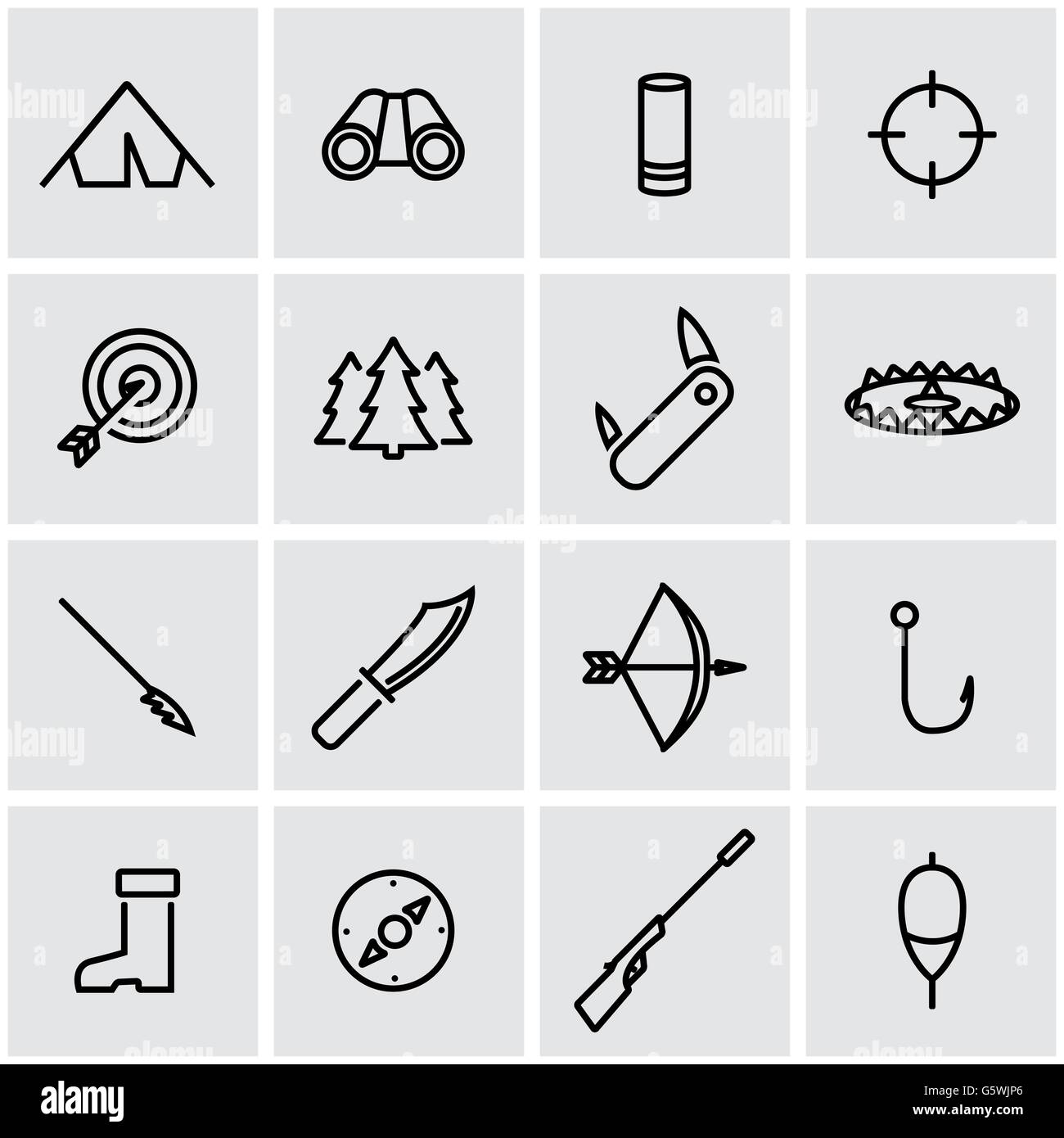 Vector line hunting icon set Stock Vector Image & Art - Alamy