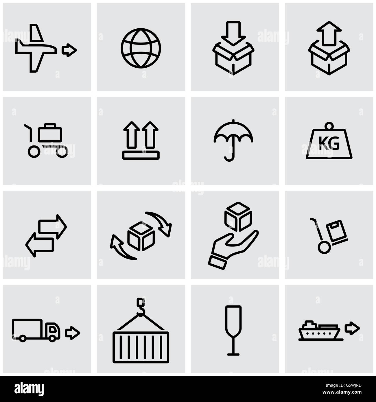 Vector line logistic icon set Stock Vector Image & Art - Alamy