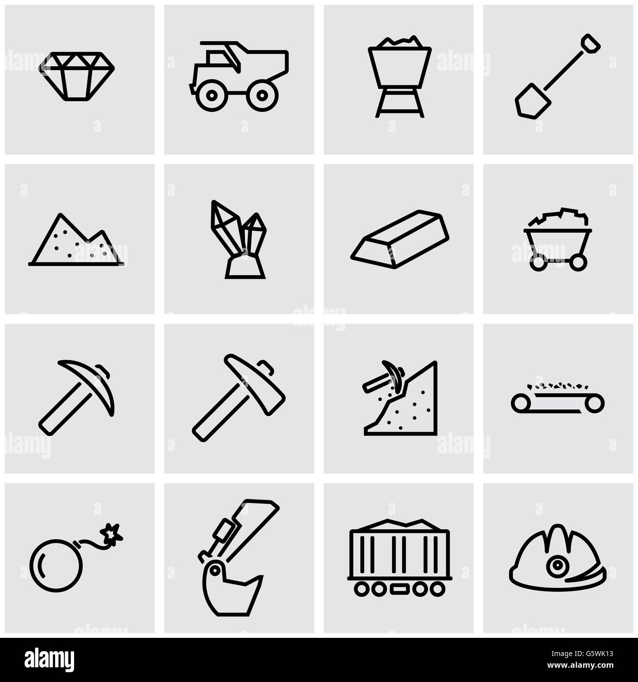Vector line mining icon set Stock Vector Image & Art - Alamy