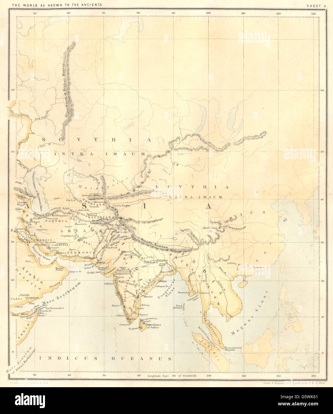 ASIA:Ancient World sheet 2.India Scythia Ariana Serica Arabia Persis ...