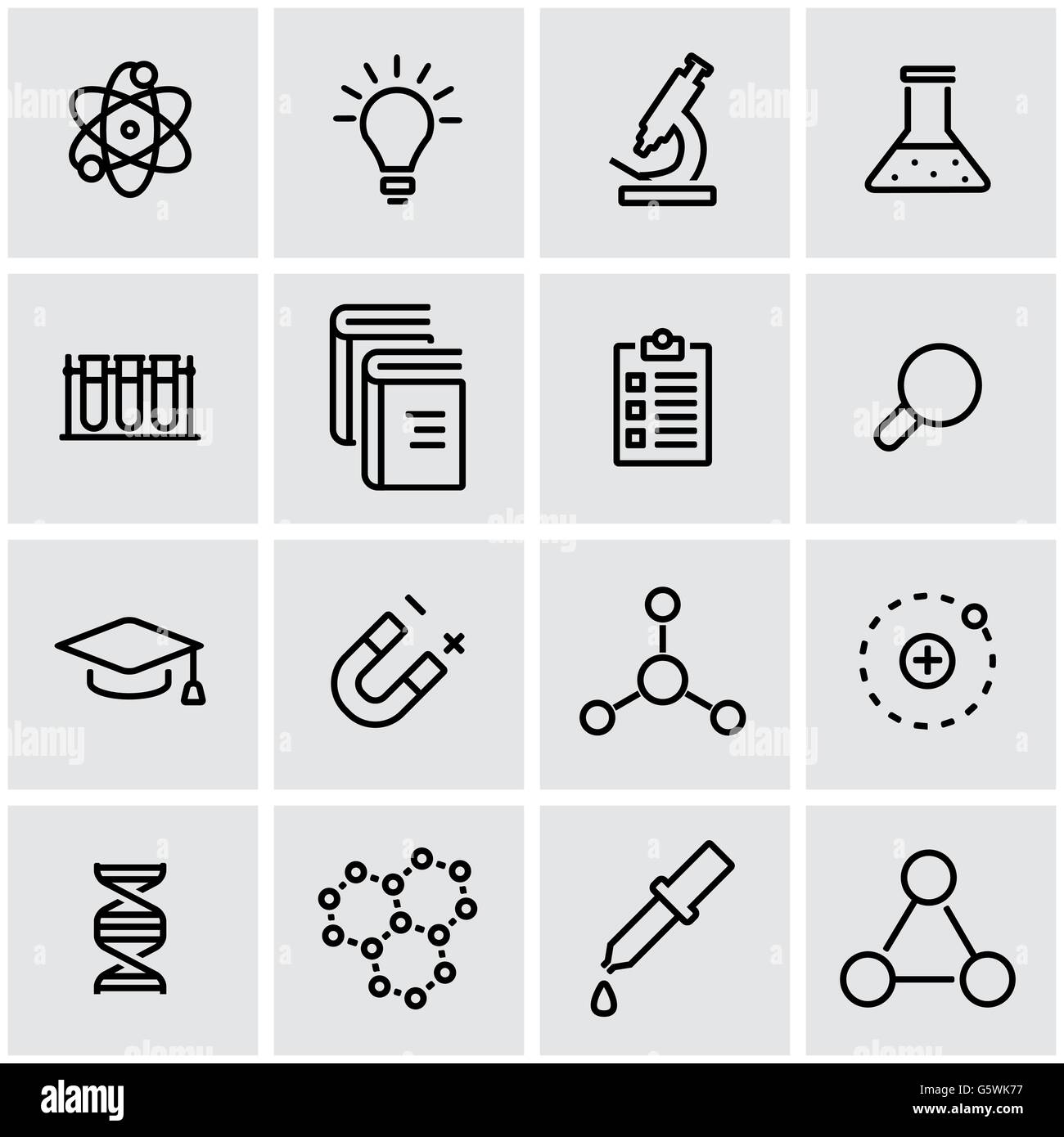 Vector line science icon set Stock Vector Image & Art - Alamy
