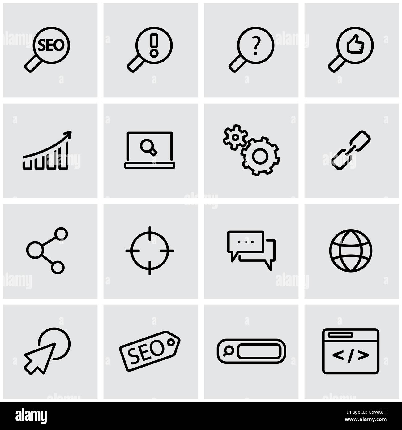 Vector line seo icon set Stock Vector Image & Art - Alamy
