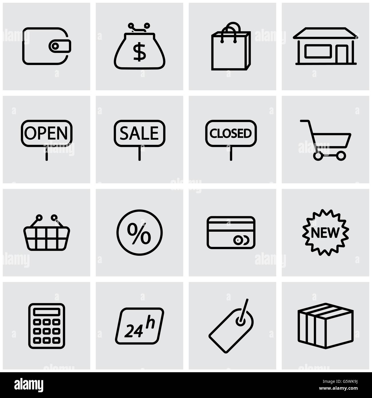 Vector line shop icon set Stock Vector Image & Art - Alamy