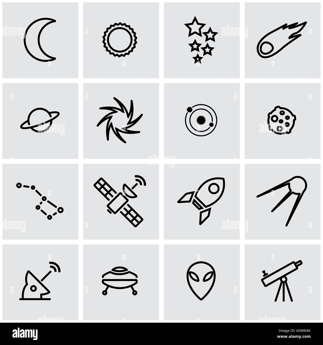 Vector line space icon set Stock Vector Image & Art - Alamy