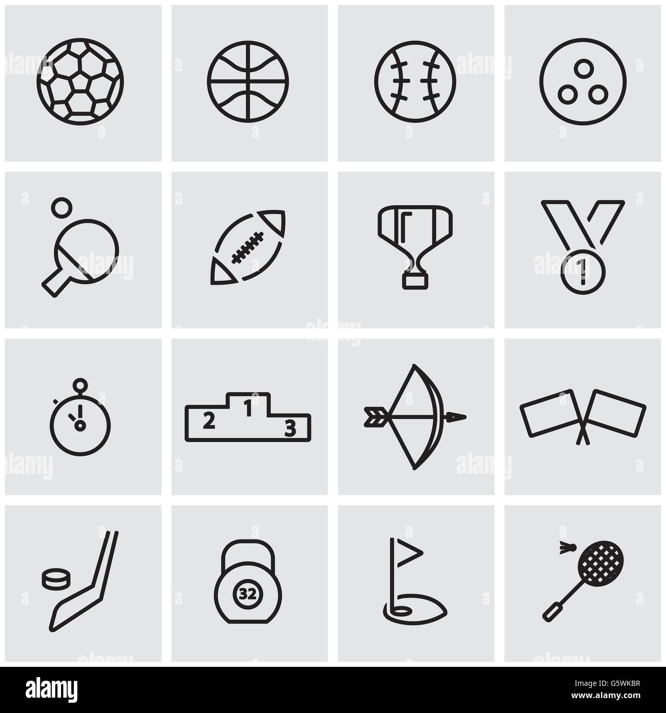 Thin line sports icon hi-res stock photography and images - Alamy