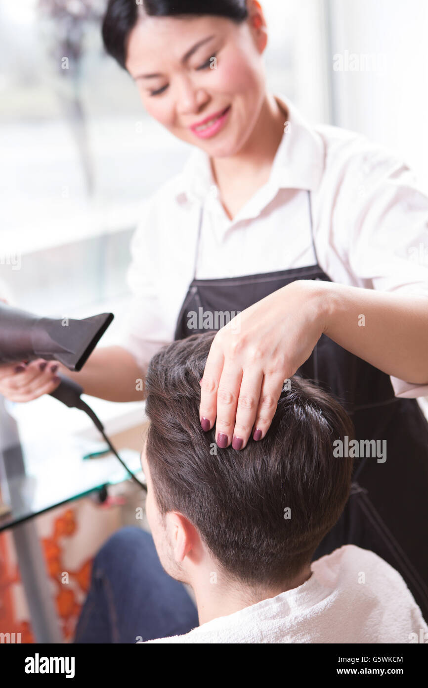 Handsome man in hairdressing saloon hi-res stock photography and images ...