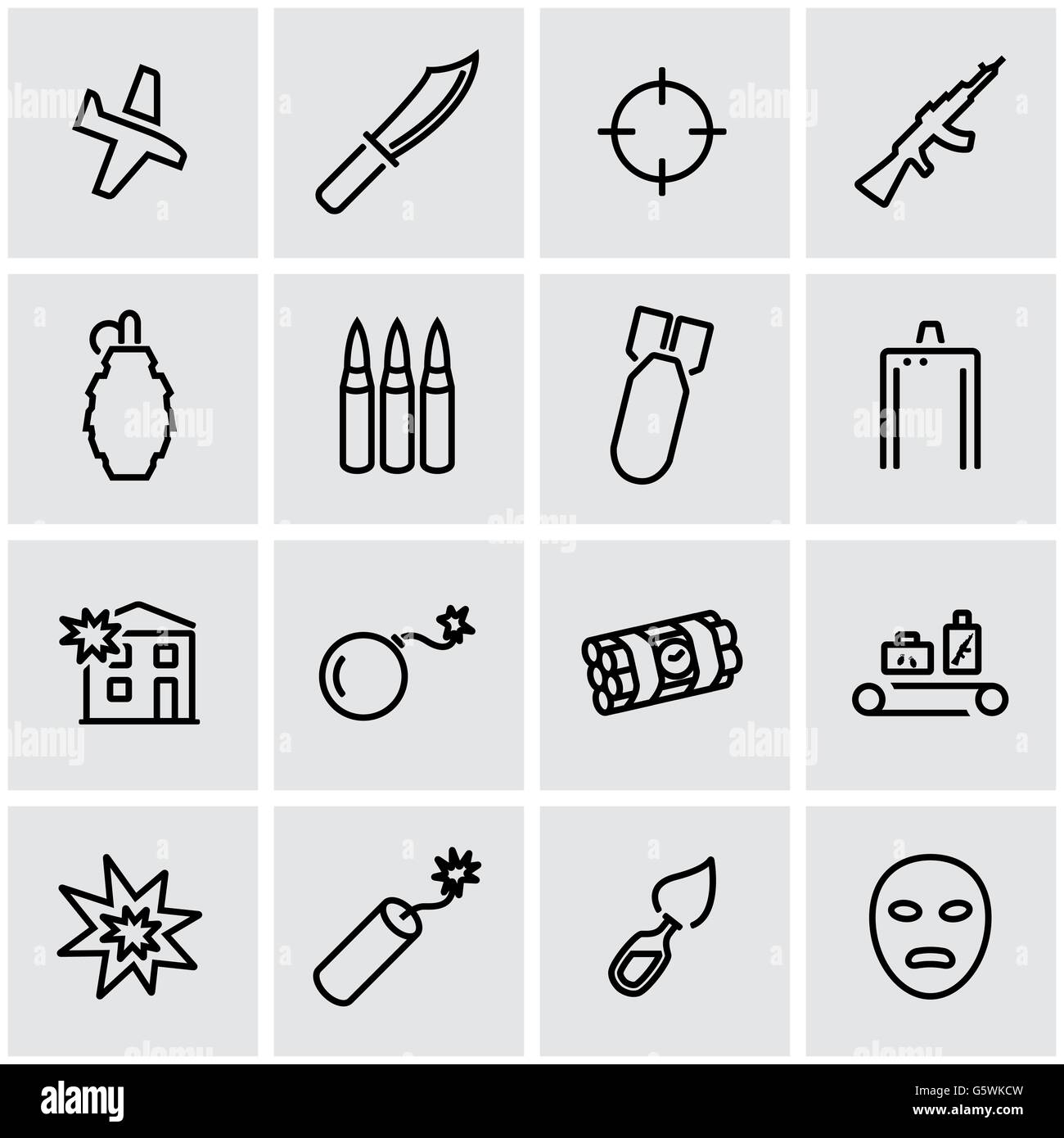 Vector line terrorism icon set Stock Vector Image & Art - Alamy