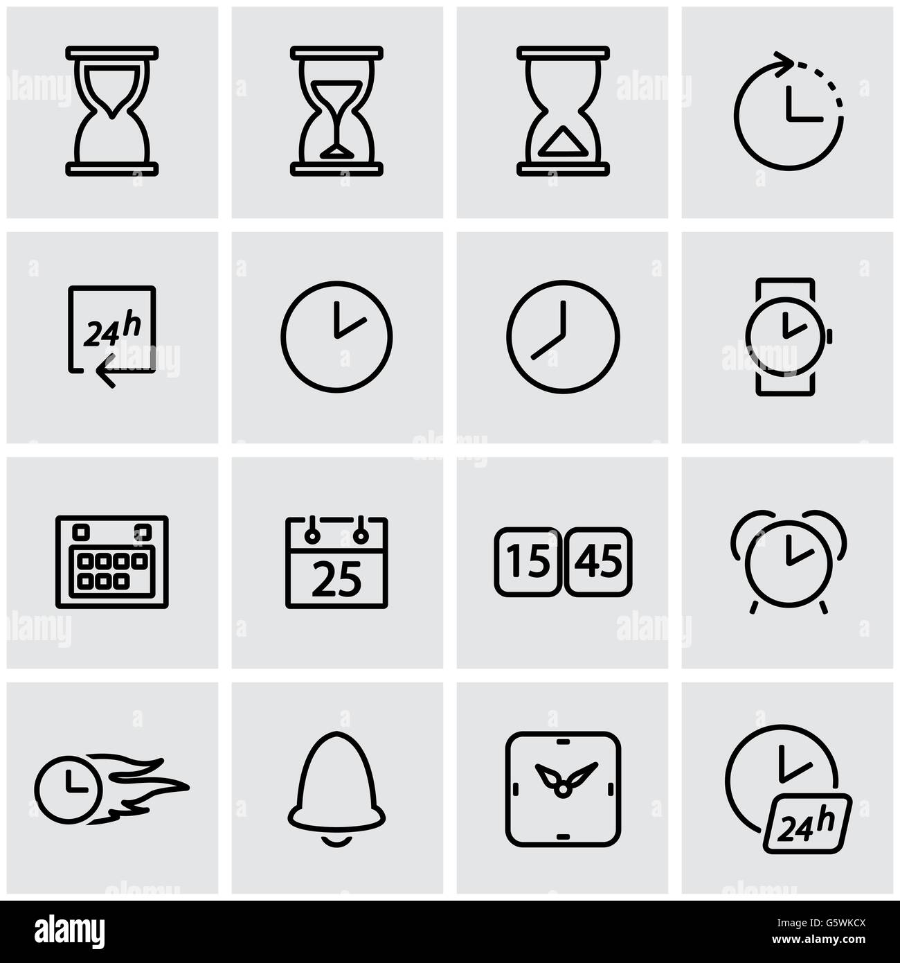 Vector line time icon set Stock Vector Image & Art - Alamy